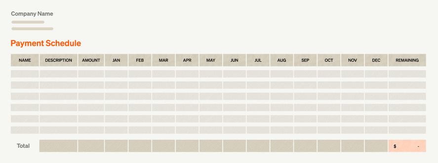 Payment schedule template | Free download